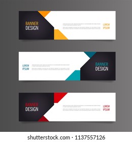 Abstract Banner Template Design Horizontal Advertising Stock Vector ...