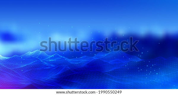 Abstract Banner Wireframe Landscape Design Stock Vector (Royalty Free ...