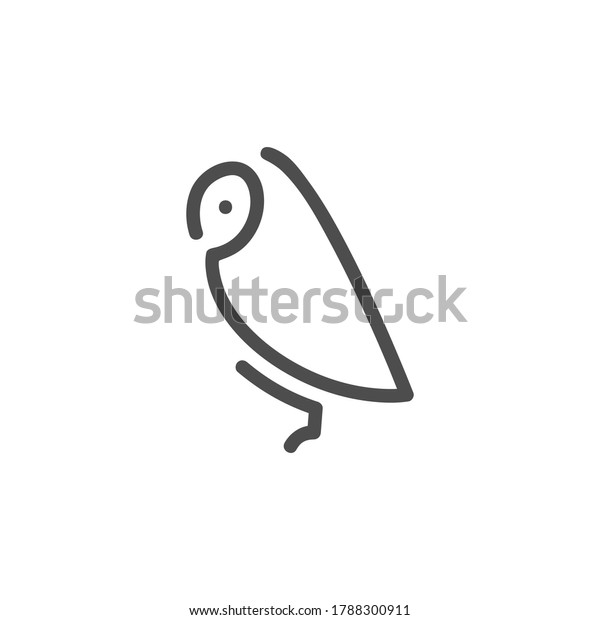 Abstract Barn Owl Side View Symbol: เวกเตอร์สต็อก (ปลอดค่าลิขสิทธิ์ ...