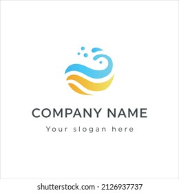 Abstract Beach Splash Logo Concept Stock Vector (Royalty Free ...