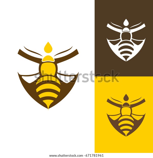 Abstract Bee Mockup Template Animal Symbol Stock Vector (Royalty Free ...
