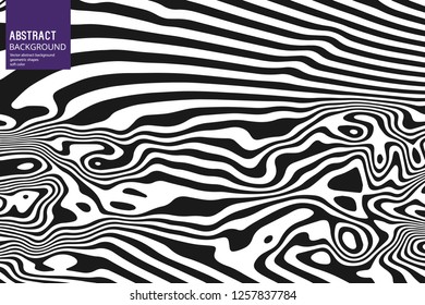 Vektor Stok Abstract Bending Black White Lines On (Tanpa Royalti ...