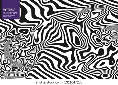 Abstract Bending Black White Lines On Stock Vector (Royalty Free ...