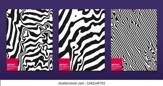 Abstract Bending Black White Lines On Stock Vector (Royalty Free ...