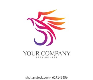 Abstract Bird Logo Template Design Stock Vector (Royalty Free ...