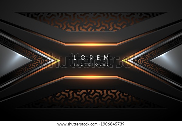 Abstract Black Background Gold Light Effect Stock Vector (Royalty Free ...