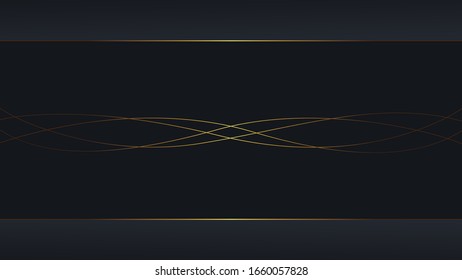 Abstract Black Background Gold Lines Stock Vector (Royalty Free ...