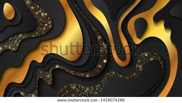 Abstract Black Background Paper Cut Out Stock Vector (Royalty Free ...