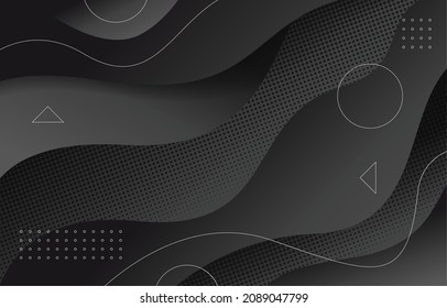 Abstract Black Background Wavy Line Shape Stock Vector (Royalty Free ...