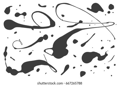 Abstract Black Blob Set Isolated On Stock Vector (Royalty Free ...
