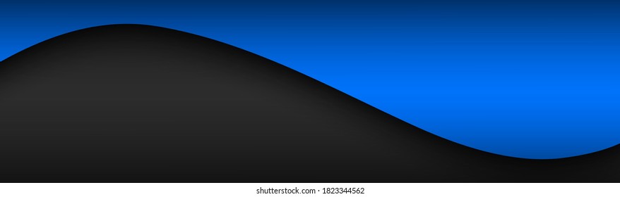 Abstract Black Blue Wave Vector Header Stock Vector (Royalty Free ...