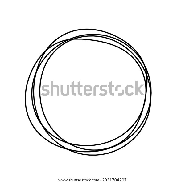 Abstract Black Circle Line Drawing On Stock Vector (Royalty Free ...