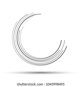 Abstract Black Circles Round Lines Stock Vector (Royalty Free ...