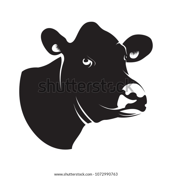 Abstract Black Cow Head Stock Vector (Royalty Free) 1072990763 ...