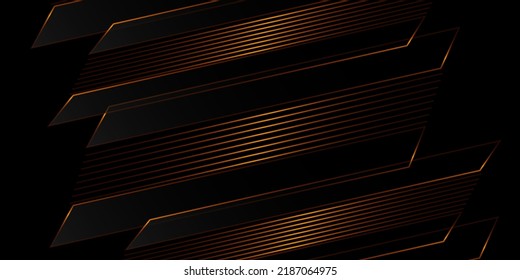 Abstract Black Gold Background Lines Design Stock Vector (Royalty Free ...