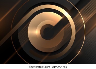 Abstract Black Gold Circle Shapes Background Stock Vector (Royalty Free ...