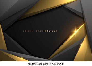 Abstract Black Gold Geometric Shape Background Stock Vector (Royalty ...