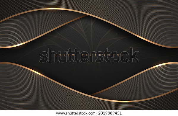 Abstract Black Gold Lines Luxury Background Stock Vector (Royalty Free ...