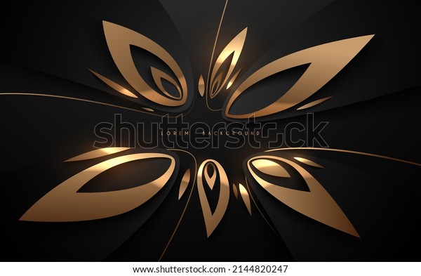 Abstract Black Gold Shapes Background Stock Vector (Royalty Free ...