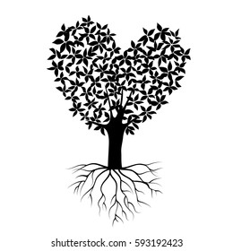Abstract Black Heart Tree Isolated Nature: vector de stock (libre de ...