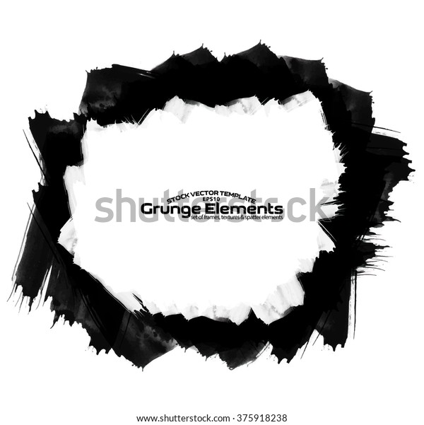 Abstract Black Ink Splash Circle Shape Stock Vector (Royalty Free ...