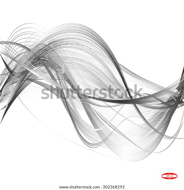 Abstract Black Line Grey Wave Gray Stock Vector (Royalty Free) 302368292