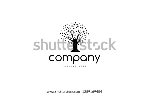 Abstract Black Logo Tree Leaves Which Stock Vector (Royalty Free ...