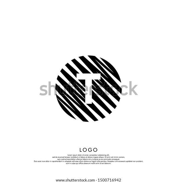 Abstract Black Modern Circle T Logo Stock Vector (Royalty Free ...
