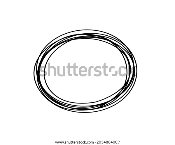 Abstract Black Oval Line Drawing On Stock Vector (Royalty Free ...