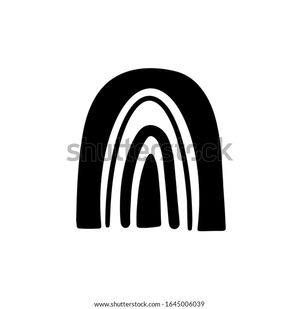 Abstract Black Rainbow Hand Drawn Illustration Stock Vector (Royalty ...