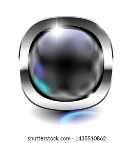 Abstract Black Rounded Square Background Silver Stock Vector (Royalty ...