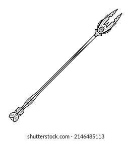 Abstract Black Simple Line Spear Weapon Stock Vector (Royalty Free ...