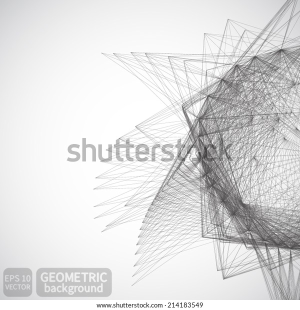 Abstract Black White Background 3d Geometric Stock Vector (Royalty Free ...