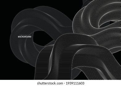 Abstract Black White Flow Line Digital Stock Vector (Royalty Free ...