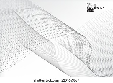 Abstract Black White Flow Line Digital Stock Vector (Royalty Free ...