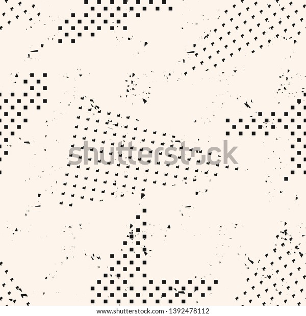 Abstract Black White Grunge Seamless Pattern Stock Vector (Royalty Free ...