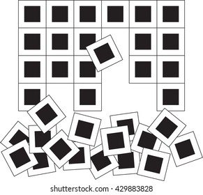 Abstract Black White Illustration Falling Squares Stock Vector (Royalty ...