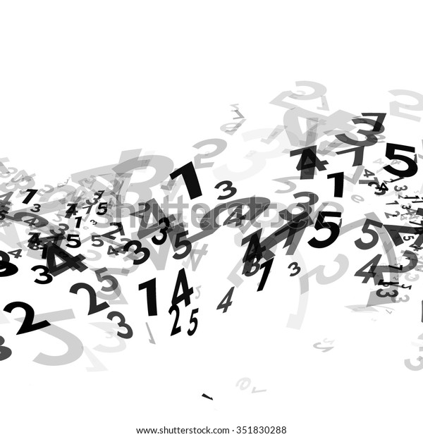 Abstract Black White Random Numbers Swirl Stock Vector (Royalty Free ...