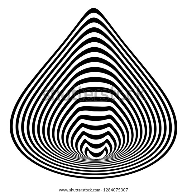 Abstract Black White Striped Figure Form Stock Vector (Royalty Free ...