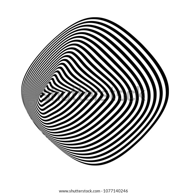 Abstract Black White Striped Round Object Stock Vector (Royalty Free ...