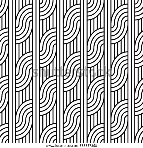 Abstract Black White Stripes Waves Vector Stock Vector (Royalty Free ...