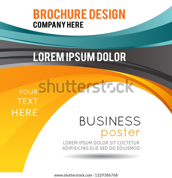 Abstract Black Yellow Background Wave Brochure Stock Vector (Royalty ...