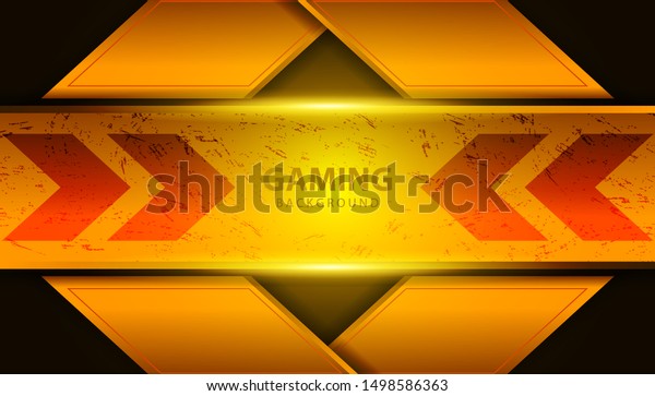 Abstract Black Yellow Metal Texture Background Stock Vector (Royalty ...