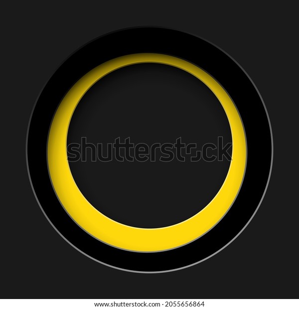 Abstract Black Yellow Round Frame Background Stock Vector (Royalty Free ...