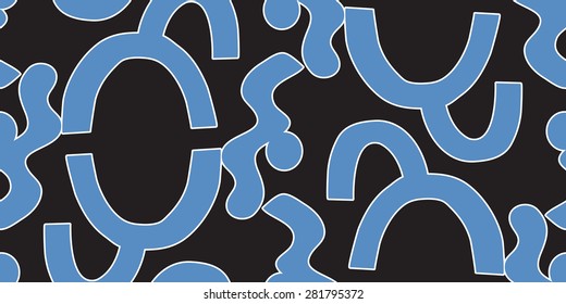 Abstract Blue Arch Shapes Over Black Stock Vector (Royalty Free ...