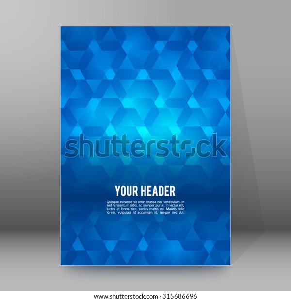 Abstract Blue Background Advertising Brochure Design Stock Vector ...