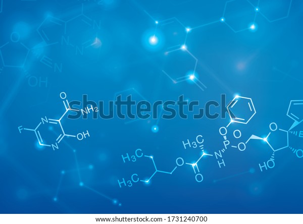 Abstract Blue Background Chemical Formula Stock Vector (Royalty Free ...