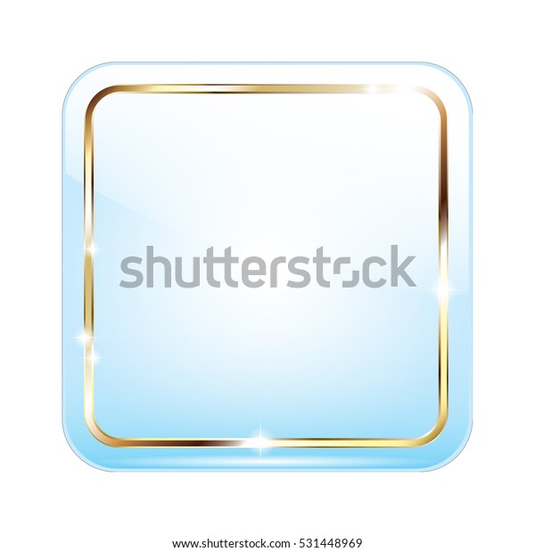 Abstract Blue Background Gold Frame Space Stock Vector (Royalty Free ...