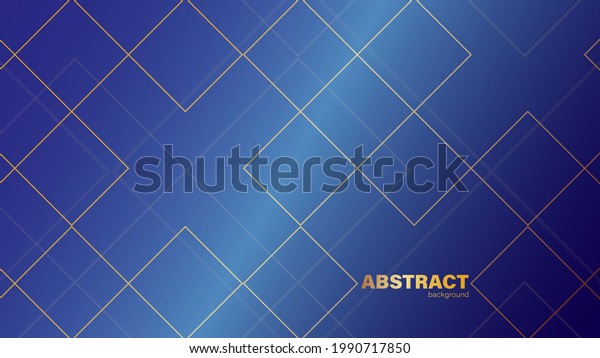 Abstract Blue Background Gold Rectangular Grid Stock Vector (Royalty ...