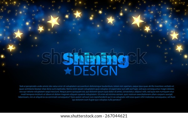 Abstract Blue Background Shining Stars Vector Stock Vector (Royalty ...